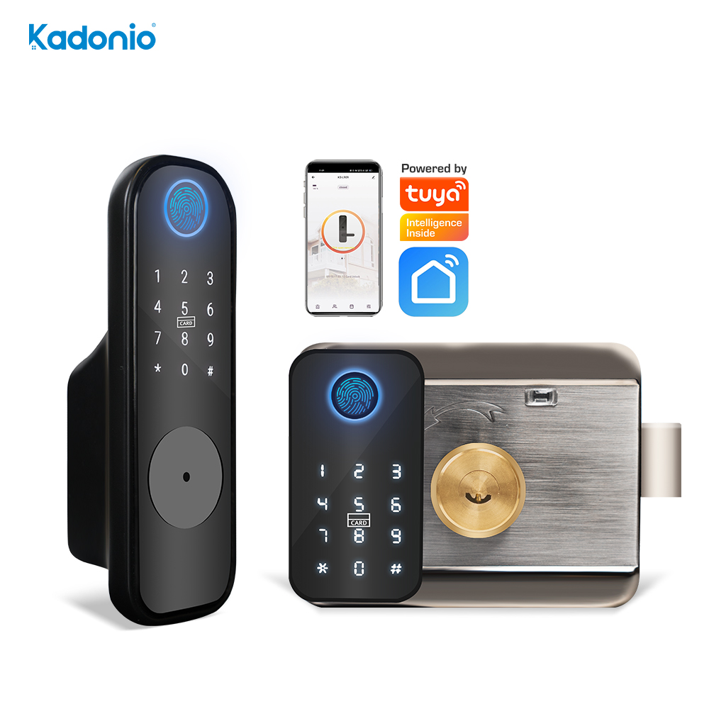 Kadonio Smart Gate Lock | Tuya WiFi, Fingerprint & Keypad